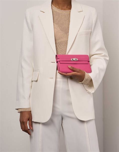 Hermès Kelly Portefeuille Long Chèvre Mysore Rose Tyrien SaclÀb