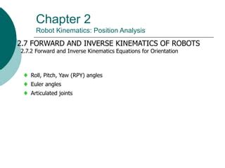 Chapter Robot Kinematics Ppt