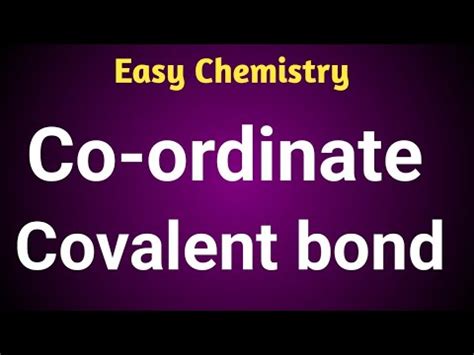 Co Ordinate Covalent Bond YouTube