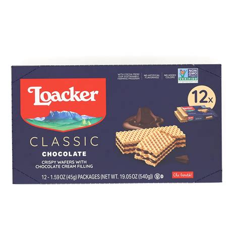 Loacker Classic Chocolate Wafers, Crunchy Creme-filled Snack, Non-GMO ...
