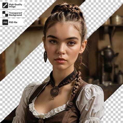 Premium Psd A Woman With A Braided Hair And A Braid Is Shown In A Photo