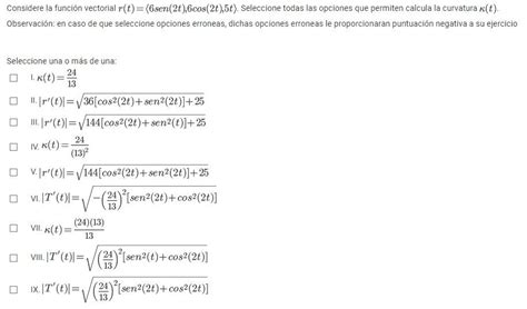 solved consider the vector function r t langle 6sen