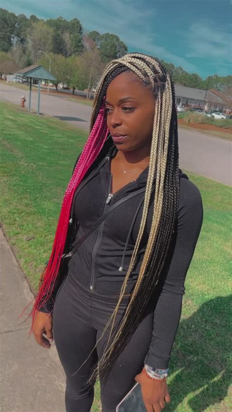 Small Knotless Skunk Stripes In 2022 Blonde Hair Black Girls Braids