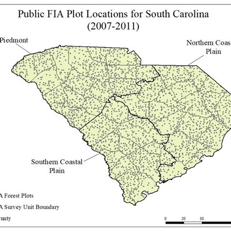 Fia Plot Locations And Boundaries Of Counties And Survey Units Plot