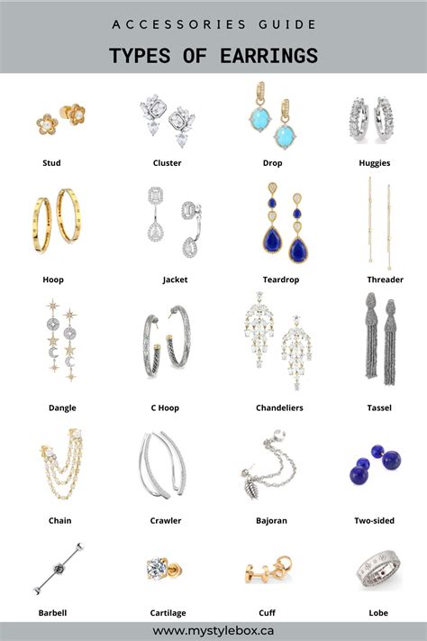 Types Of Earrings Fashion Vocabulary Types Of Fashion Styles