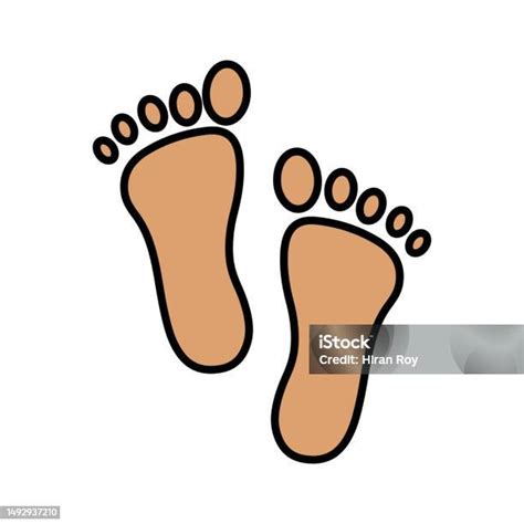 Dewasa Bertelanjang Kaki Ikon Kaki Ilustrasi Stok Unduh Gambar