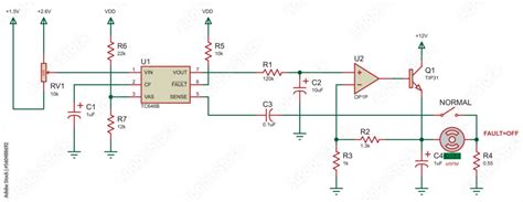 Schematic Diagram Of Electronic Device Vector Drawing Electrical Circuit With Resistor