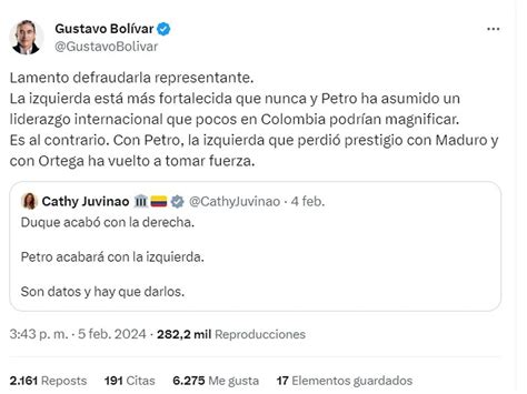 Catherine Juvinao Aseguró Que Petro “acabará Con La Izquierda” Y