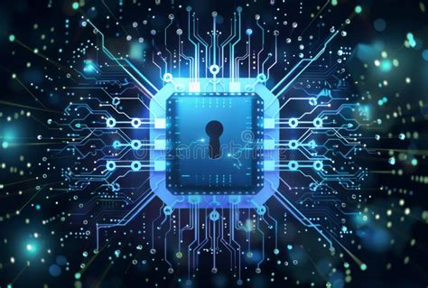 Cyber Security And Data Protection Concept With Central Computer