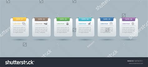 6 Infographics Rectangle Paper Index Data Stock Vector Royalty Free