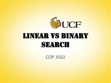 ppt linear vs binary search powerpoint presentation free download