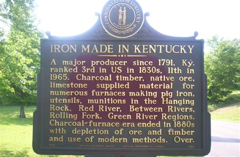 Kentucky Historic Markers America Iron Made In Kentucky