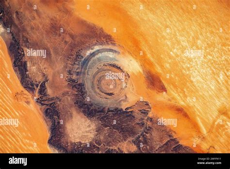 Richat Structure Sahara Desert Africa Digital Enhancement Of An