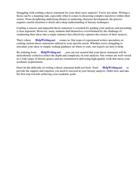 Thesis Statement On Short Stories Pdf Essays Thesis