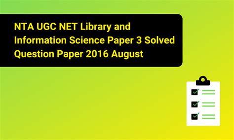 Nta Ugc Net Library And Information Science Paper 3 Solved Question