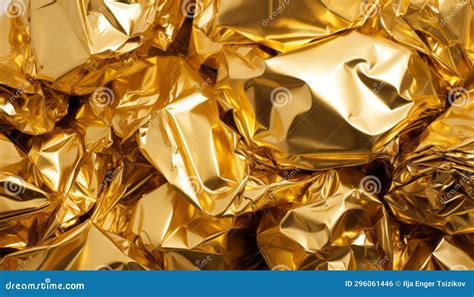 Glamorous And Captivating Gold Crumpled Foil Texture Backdrop For