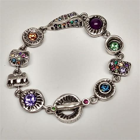 Patricia Locke Silver Plate Bracelet Swarovski Gem