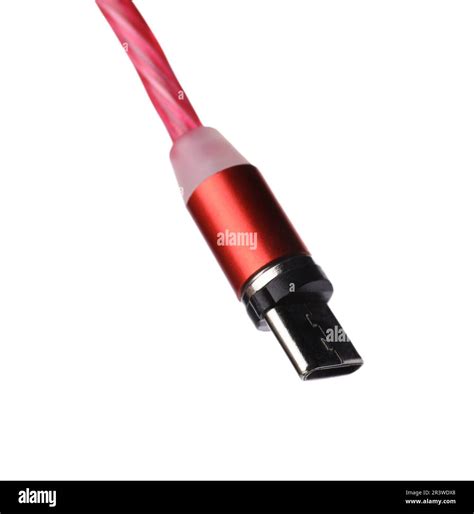 Red Usb Type C Cable Isolated On White Modern Technology Stock Photo Alamy