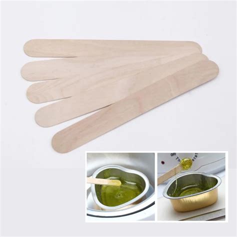 Buy 50pcs Wooden Waxing Wax Spatula Tongue Disposable