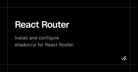 react router shadcn ui