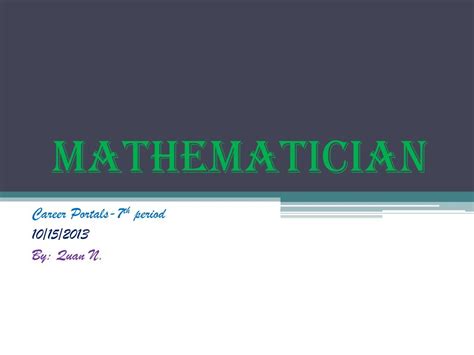 Ppt Mathematician Powerpoint Presentation Free Download Id 2462596