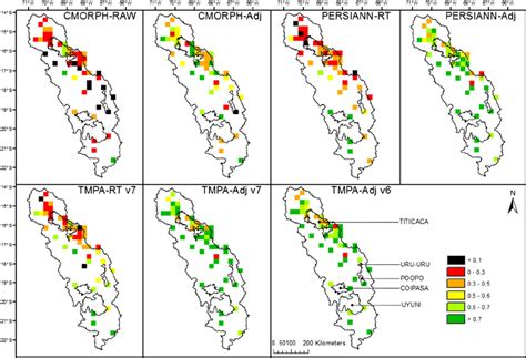 The Spatial Pattern Of Cc Between Rain Gauges And Sres Monthly