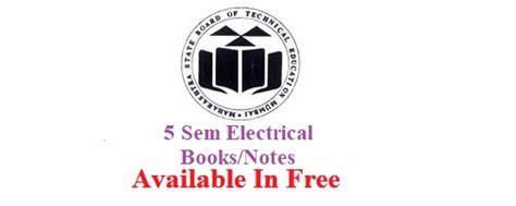 Msbte Diploma Electrical Engineering 5th Semester Booksnotes Available