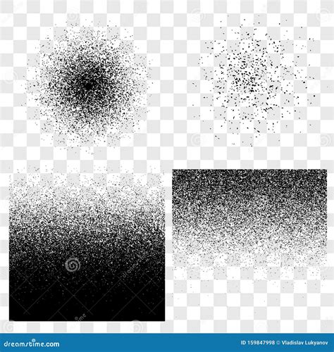 Grunge Gradient And Spray Halftone Vector Set, Sand Or Stipple Transparent Grainy Texture ...