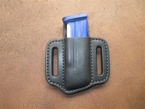 Shield 9 Ez Owb Magazine Pouch Pancake Black Leather Rounds Right Back