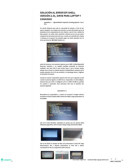 Canaimas Solucion Al Error Del Shell Pdf Bios Arranque
