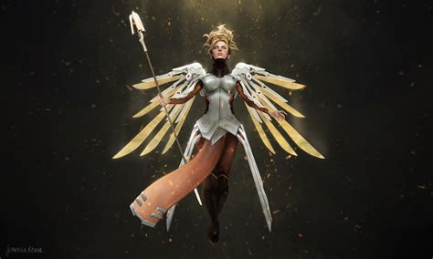 Mercy Overwatch Game Art Wallpaper Hd Games 4k Wallpapers Images And