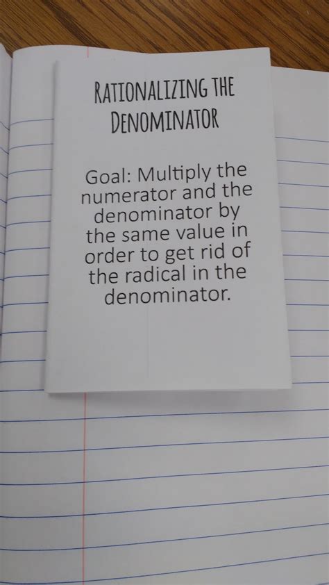 Rationalizing The Denominator Practice Book Math Love