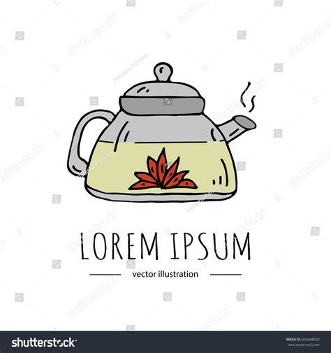Hand Drawn Doodle Tea Time Pot Stock Vector Royalty Free 604668593