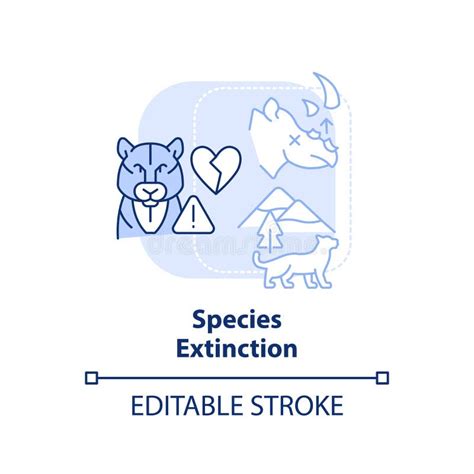 Species Extinction Light Blue Concept Icon Stock Vector Illustration