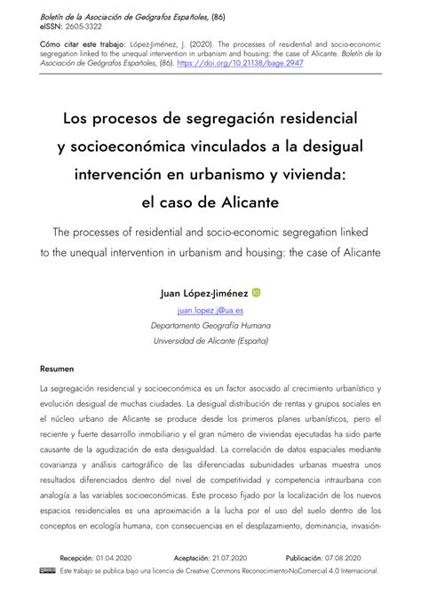PDF Los procesos de segregación residencial y socioeconómica vinculados a la desigual