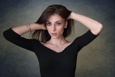 Hairstyle 1080p Beauty Arms Up Hand In Hair Dmitry Shulgin Front