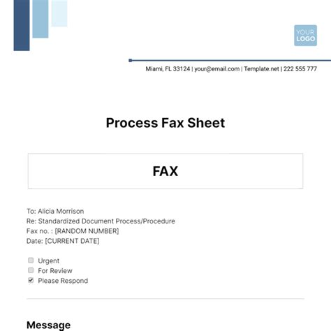 Process Fax Sheet Template Edit Online And Download Example