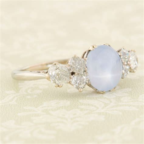 Antique 18ct Gold Star Sapphire And Diamond Ring Rh Jewellers