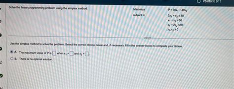 Solved Solve The Linner Programming Problam Using The
