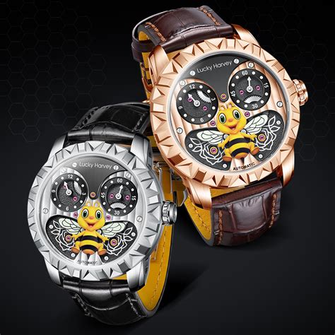 Lucky Harvey Fun Series Sapphire Luminous Automatic Bee Watch