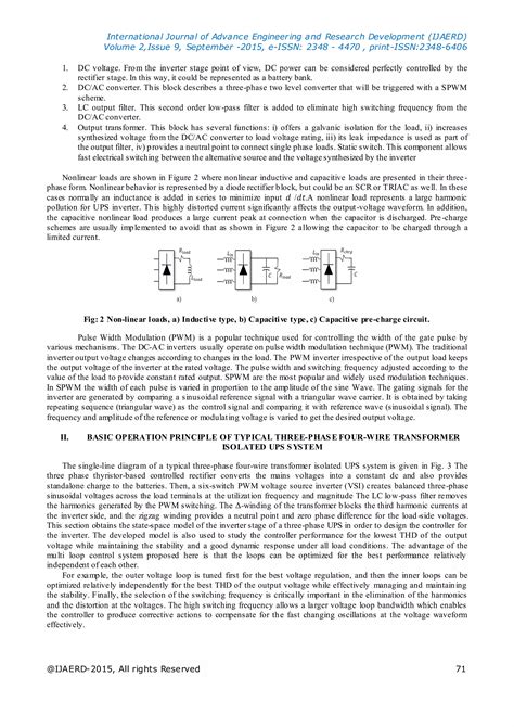 A Three Phase Ups Systems Operating Under Nonlinear Loads With Modified Spwm Controller 29668 Pdf