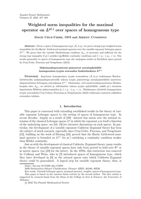 Pdf Weighted Norm Inequalities For The Maximal Operator On Lp