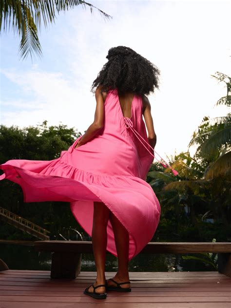 Austin Convertible Maxi Dress In Hot Pink Pink Oversized Maxi Dress