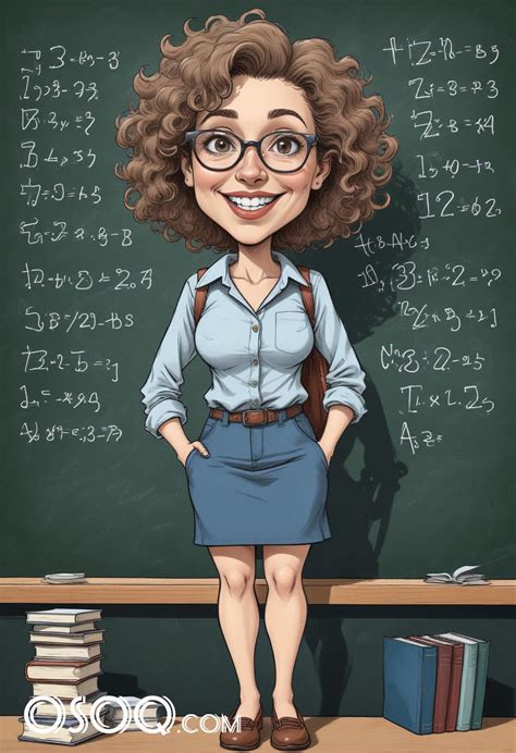 Cartoon Teacher Teaching Caricature Drawing