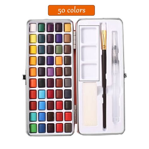 Kleur Solide Aquarel Set Draagbare Metale Grandado