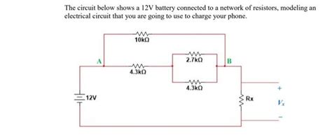 Solved The Circuit Below Shows A 12 V Battery Connected To A