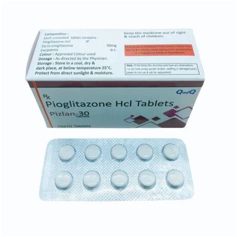 Pizlan 30 30 Mg Pioglitazone Tablets Prescription Treatment Diabetes
