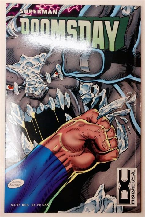 Supermandoomsday Hunterprey 3 85 1994 Rare Dc Universe Logo