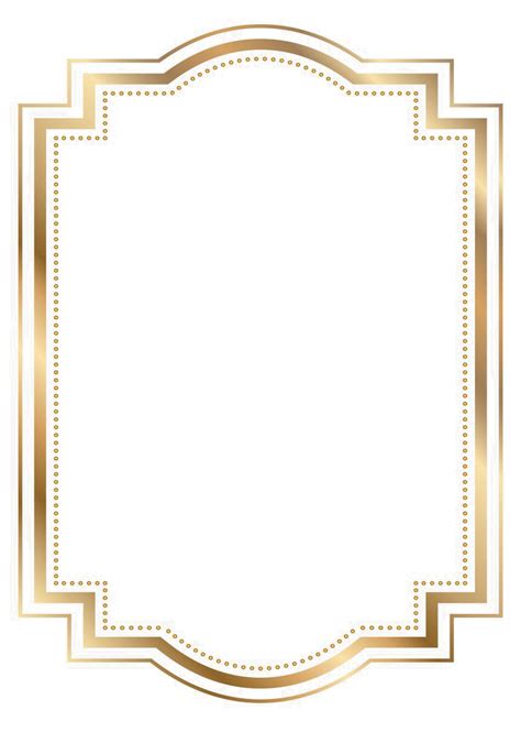 Rectangular Gold Floral Frame Illustration France Wedding Gold ...