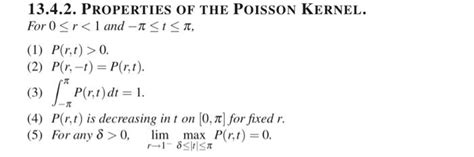 Solved 1342 Properties Of The Poisson Kernel For 0≤r